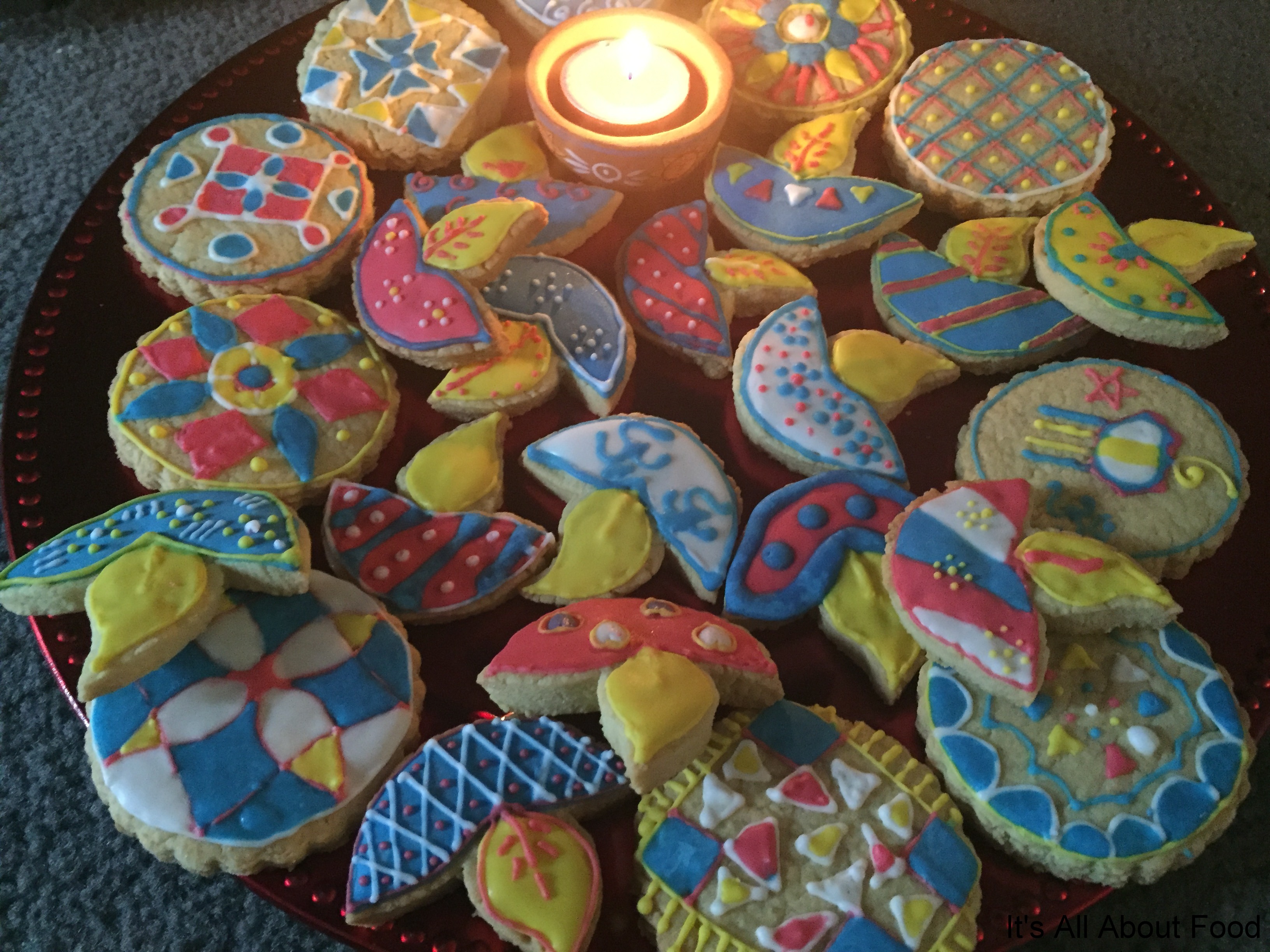 Diwali Special – Diya and Rangoli Shaped Sugar Cookies – Food Kalakaar